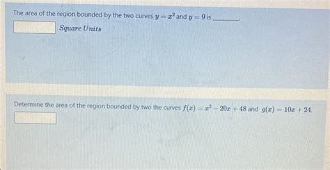 Solved The Area Of The Region Bounded By The Two Curves Y X2