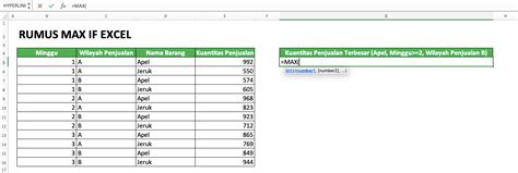 cara menggunakan rumus max if excel kegunaan contoh dan penulisan