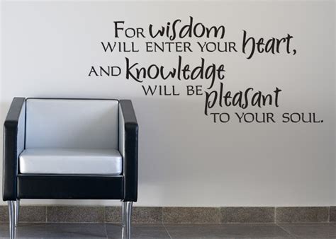 Wisdom Will Enter Your Heart Wall Decal Proverbs 2 10 Christian