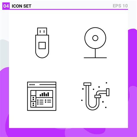 Set Of Icons In Line Style Creative Outline Symbols For Website Design And Mobile Apps