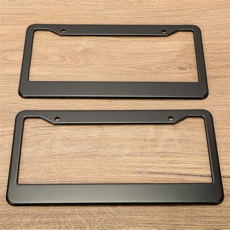 Stainless Steel Universal Black License Plate Frame Tag Cover Screw Caps 2pcs Ebay