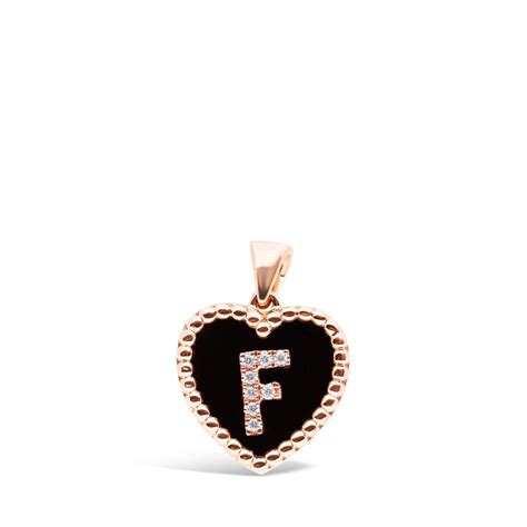 Small Onyx And Diamond Initial Heart Pendant Nicole Rose Fine Jewelry