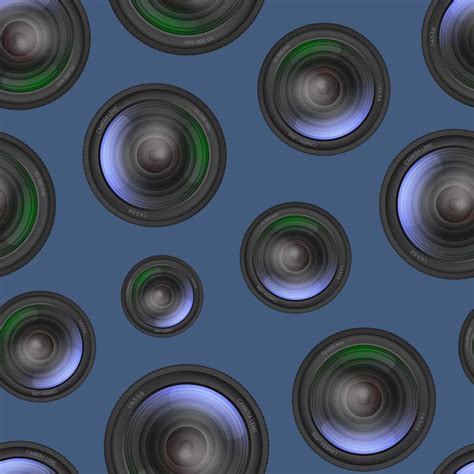 Premium Vector Realistic Detailed 3d Camera Lens Seamless Pattern