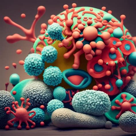 Premium Ai Image Molecular Structure Of Cancer Cells Under Microscope