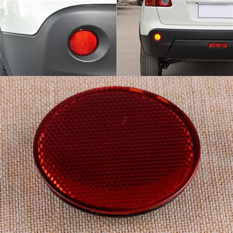 Citall Red Left Rear Bumper Round Reflectors Light Reflective Strips
