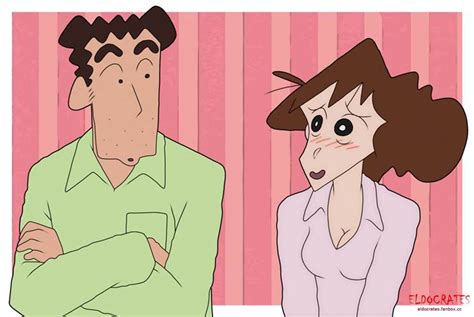 Misae Nohara And Hiroshi Nohara插画师eldocrates的野原广志插画图片 Bobopic