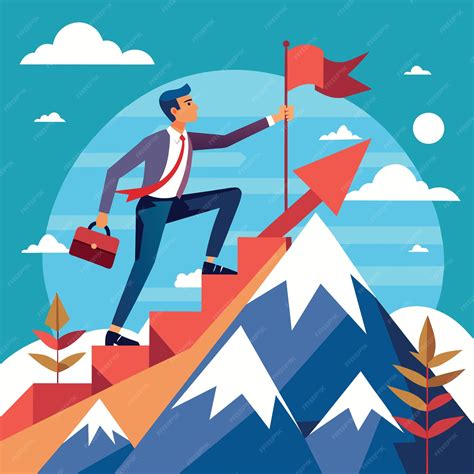 Premium Vector Ambition To Success And Achieve Target Career Growth