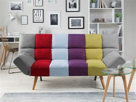 Multi Coloured Sofa Bed Baci Living Room