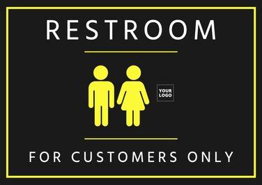 Customizable Restroom Signs For Customers Only