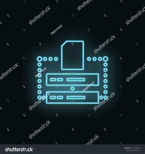 database folder neon icon web development stock vector royalty free