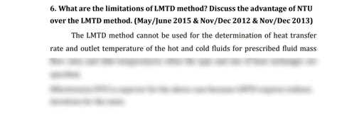 Solution What Are The Limitations Of Lmtd Method Discuss The