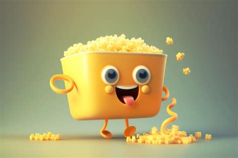 Premium Photo Cute Macaroni And Cheese Cartoon Character