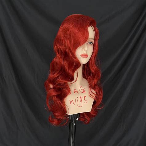 Jessica Rabbit Wig Long Wavy Red Synthetic Cosplay Wig Etsy