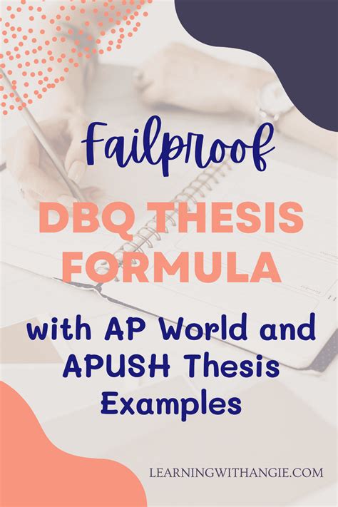 Dbq Thesis Formula With Ap World And Apush Thesis Examples
