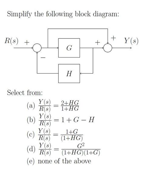 solved simplify the following block diagram r s y s