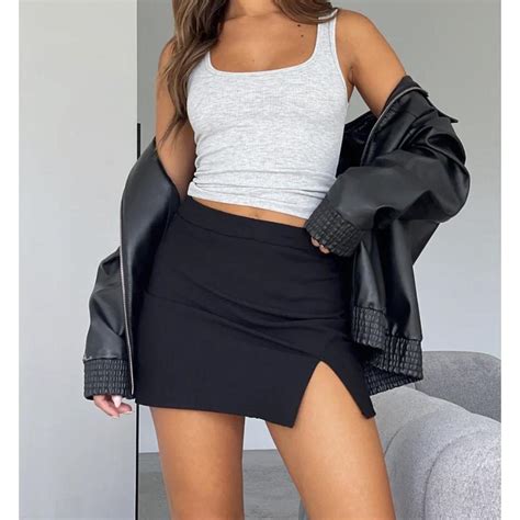 Whitw Fox Black Skirt Size M Depop