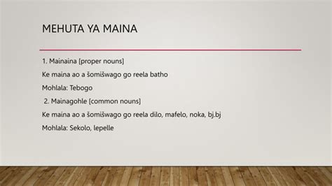 Maina Le Magoro A Maina Pptx