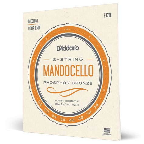 Daddario J78 Phosphor Bronze Mandocello Strings 22 74