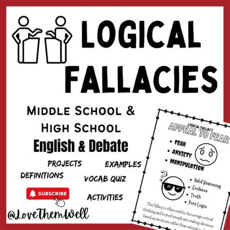 Logical Fallacies English And Debate By Love Them Well Tpt