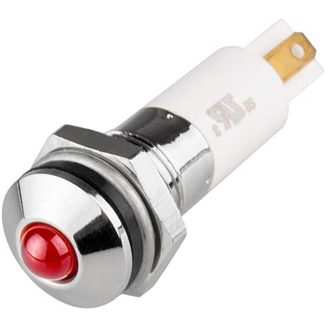 Menics M10r 12r Led Indicator 10mm Round Head 12vdc Red