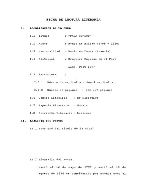 Obra Papa Goriot Pdf