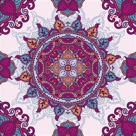 Seamless Pattern With Beautiful Round Pattern Indian Style Stock