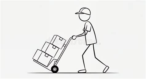 Man Handcart Stock Illustrations 520 Man Handcart Stock Illustrations