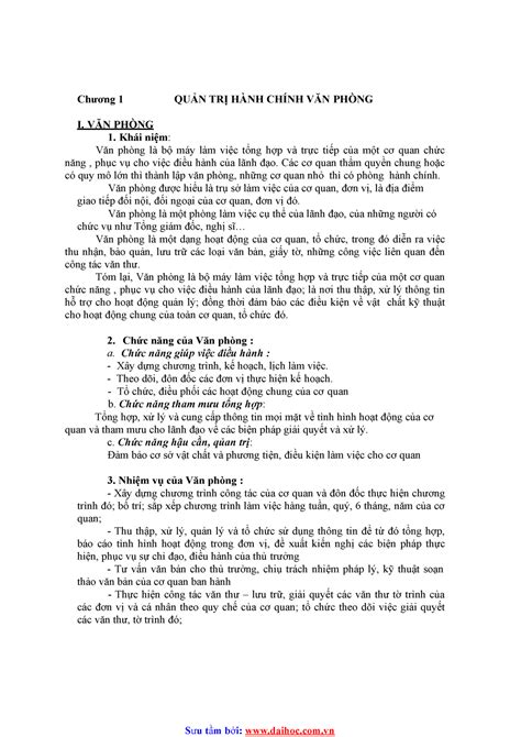 Chng QUN TR HANH Chinh VAN Phong đã chuyển đổi Sưu tầm bởi daihoc com Chương QUẢN TRỊ