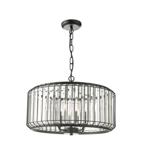 Dar Dar Naeva 4 Light Crystal Pendant Black