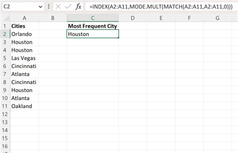 How To Find Most Frequent Value In Excel With Examples
