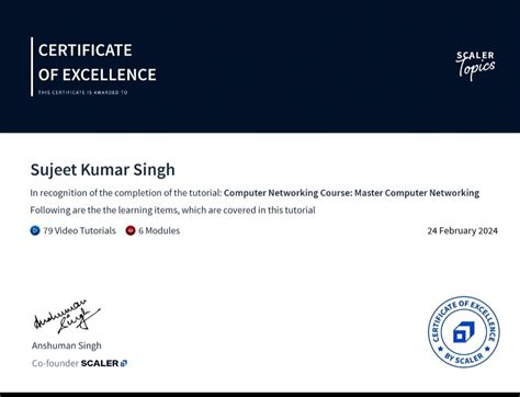 Sujeet Singh On Linkedin Computernetworking Certification Scaler Networking