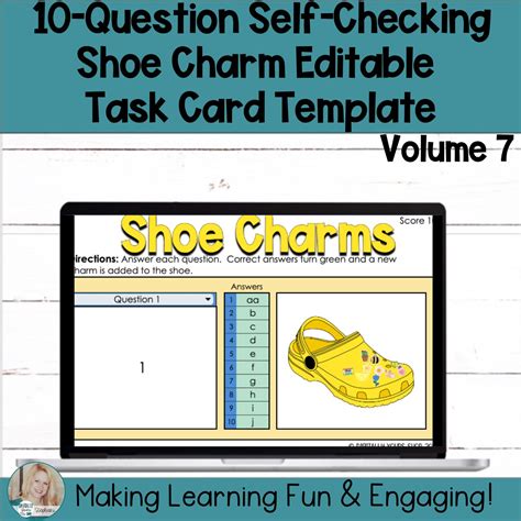Editable Self Checking Task Card Template Digital Resource Vol 7
