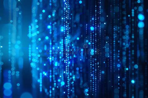 Illustration Of Abstract Blue Digital Background With Gradient Dots And