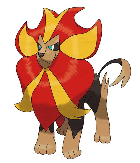 Pyroar Pokemon Fire Type Mane Lion Free Png