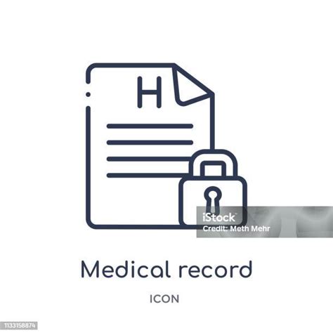 Gdpr 개요 컬렉션에서 선형 의료 기록 아이콘입니다 얇은 라인 의료 기록 아이콘 흰색 배경에 고립입니다 의료 기록 유행 그림 의료 기록에 대한 스톡 벡터 아트 및 기타