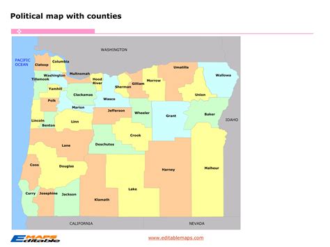 Oregon County Map Editable Powerpoint Maps