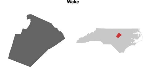Wake County North Carolina Blank Outline Map Set 56388679 Vector Art