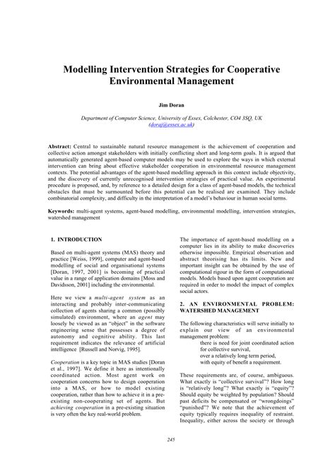 Pdf Modelling Intervention Strategies For Cooperative Environmental