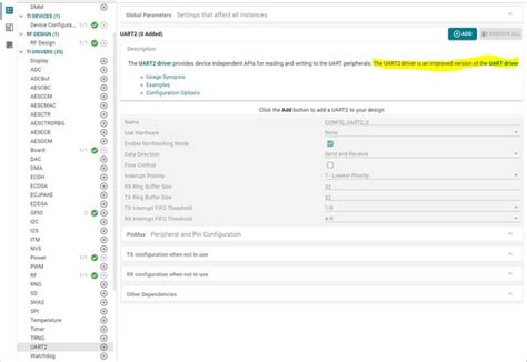 LAUNCHXL CC R NO UART In Syscfg Sub GHz Forum Sub GHz TI E E Support Forums