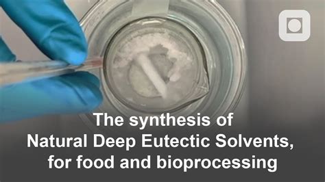 The Synthesis Of Natural Deep Eutectic Solvents For Food And