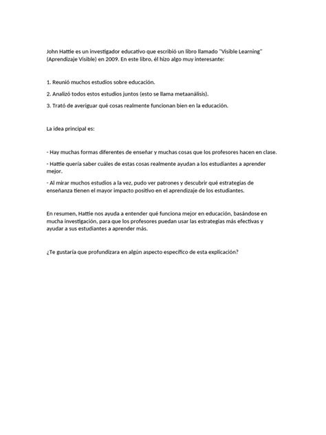 John Hattie Pdf Crecimiento Personal Y Profesional Relaciones