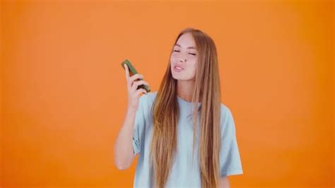 The Girl Sings Into Her Phone And Does A Little Dance Creating A