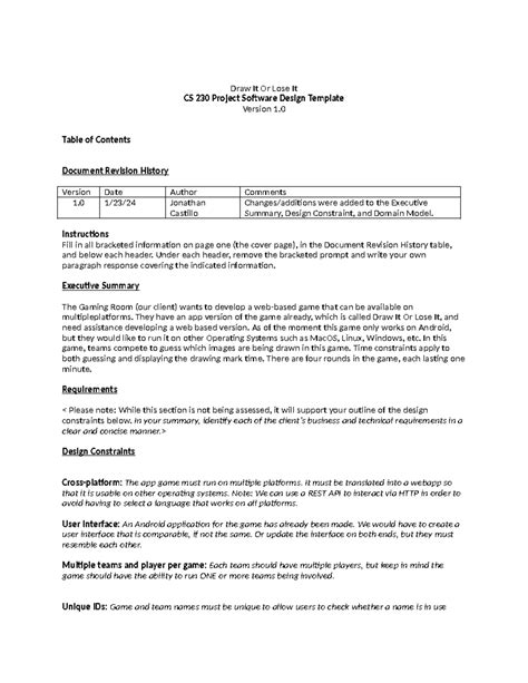 Cs230 Project Part 1 Draw It Or Lose It Cs 230 Project Software