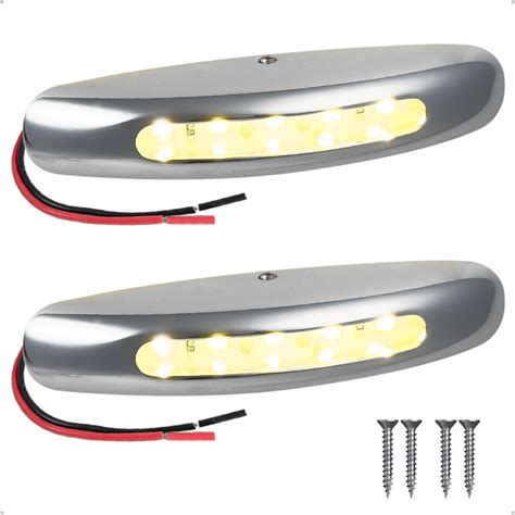 Boat 3 Led Surface Mount Courtesy Light Warm White 12v 2 Pack