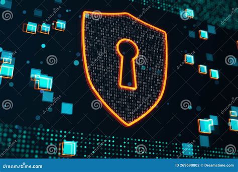 Security Net and Data Protection Concept with Digital Shield Symbol with Covered by Binary Code ...