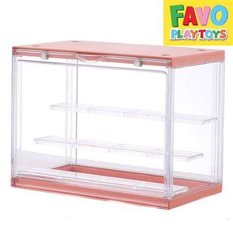 Jual Clear Acrylic Blind Box Storage Display Stand Case 3 Floors