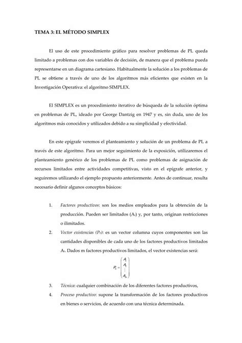 Pdf Tema 3 El Mtodo Simplex Merkadounexesmerkadounexesoperacionesdescargasmaterial