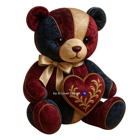 Regal Opulence Patchwork Teddy Clipart 10 Png And  Valentine Teddies Royal Luxe Fabric Love
