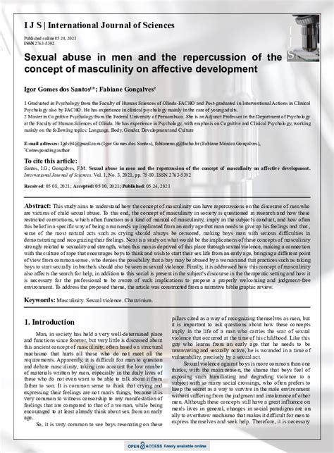 Pdf Sexual Abuse In Men And The Repercussion Of The Concept Of