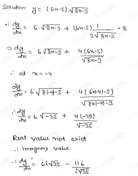 solved compute for the derivative of the given function for x 4 y 6x